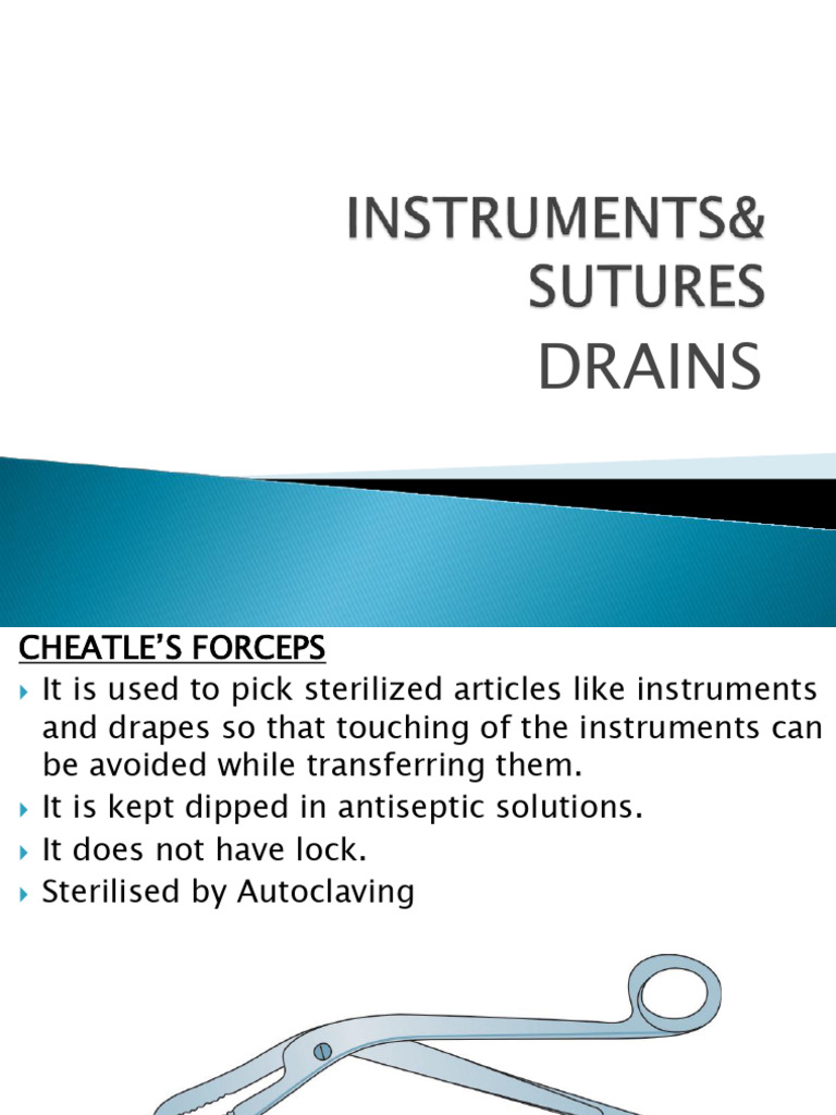P 52 instrumentss&Suture&Drains | PDF | Surgical Suture | Urination
