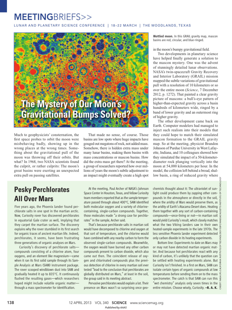 KERR. 2013. Pesky Perchlorates All Over Mars | PDF | Mars | Moon