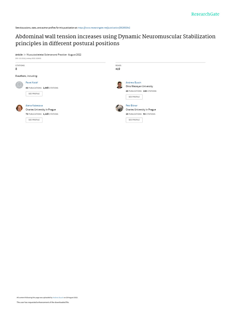 Abdominal Wall Tension and DNS Principles | PDF | Spss