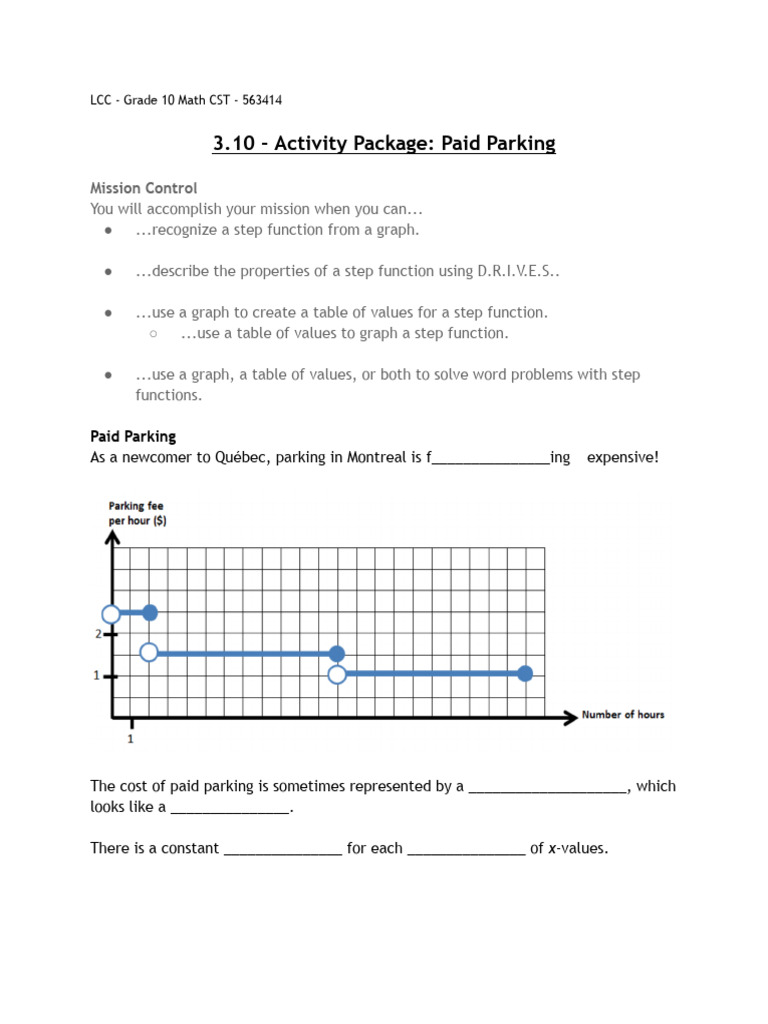 3.10 - Activity Package - Paid Parking | PDF | Sales | Salary