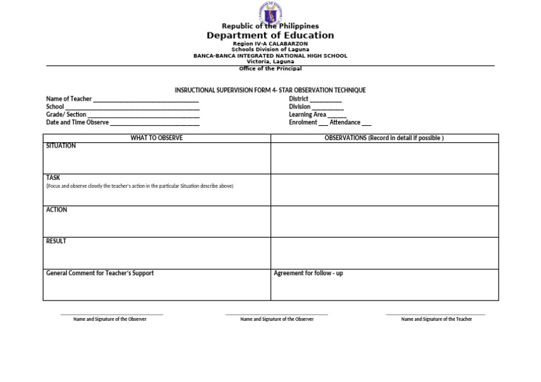 Star Observation Form | PDF