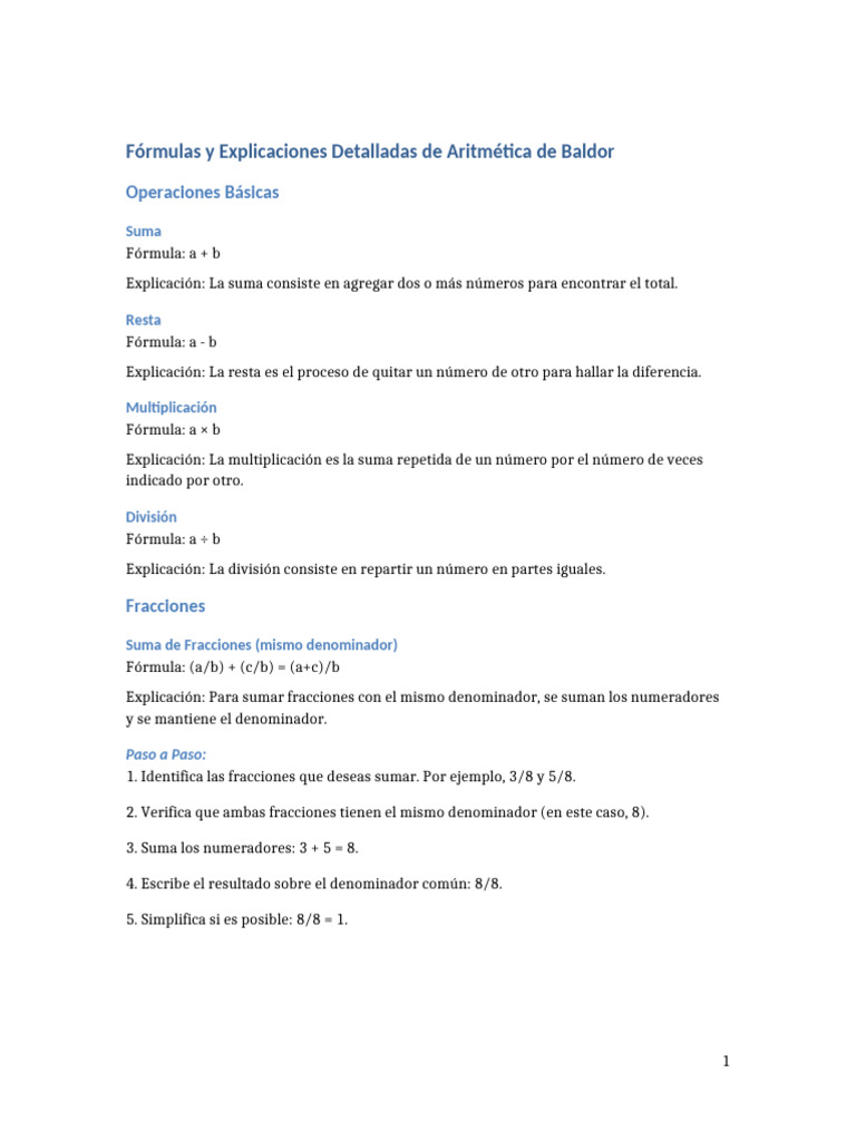 Aritmética Baldor: Fórmulas y Guías | PDF | Exponenciación | Números