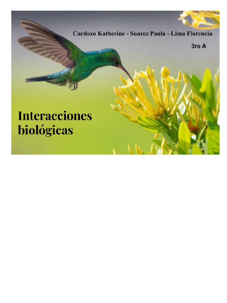 Interacciones Biológicas en Ecosistemas | PDF | Depredación | Flores