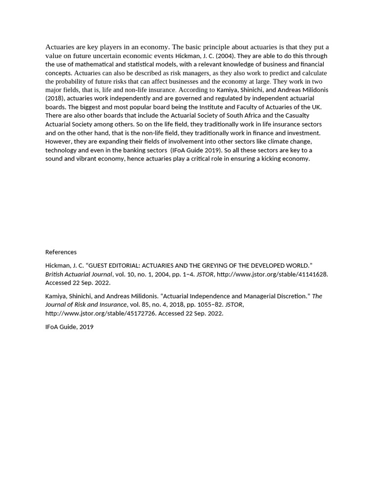 Actuarial Background | PDF