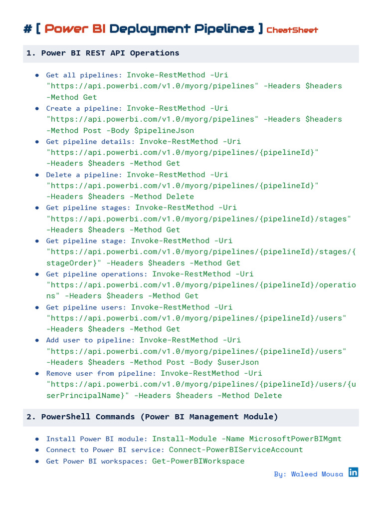Power BI Deployment Pipelines CheatSheet 1731972155 | PDF | Information Technology Management ...