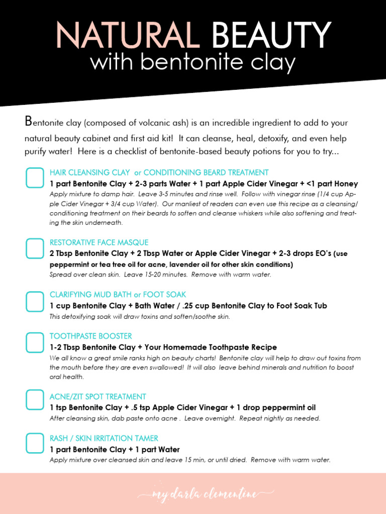 natural-beauty-with-bentonite-clay-checklist-of-uses copy | PDF