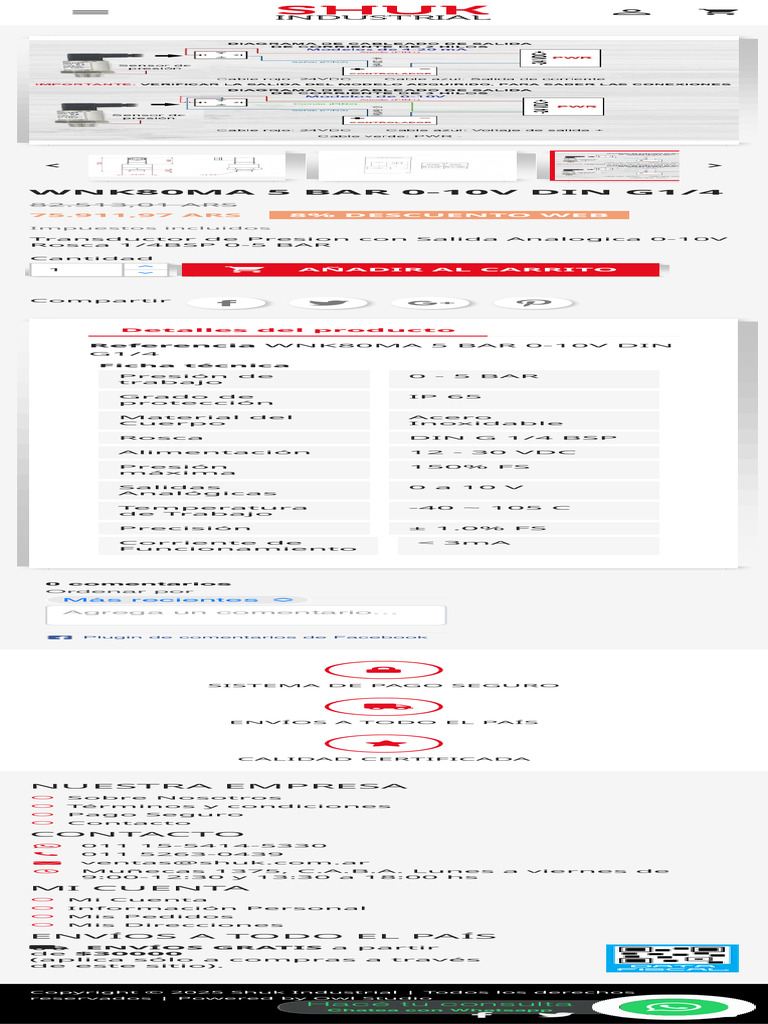 Shuk Industrial - Producto Wnk80ma 5 Bar 0-10v Din g14 - Shuk Industrial | PDF