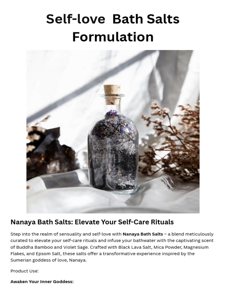 Ritual Bath Salts Formulation | PDF | Water