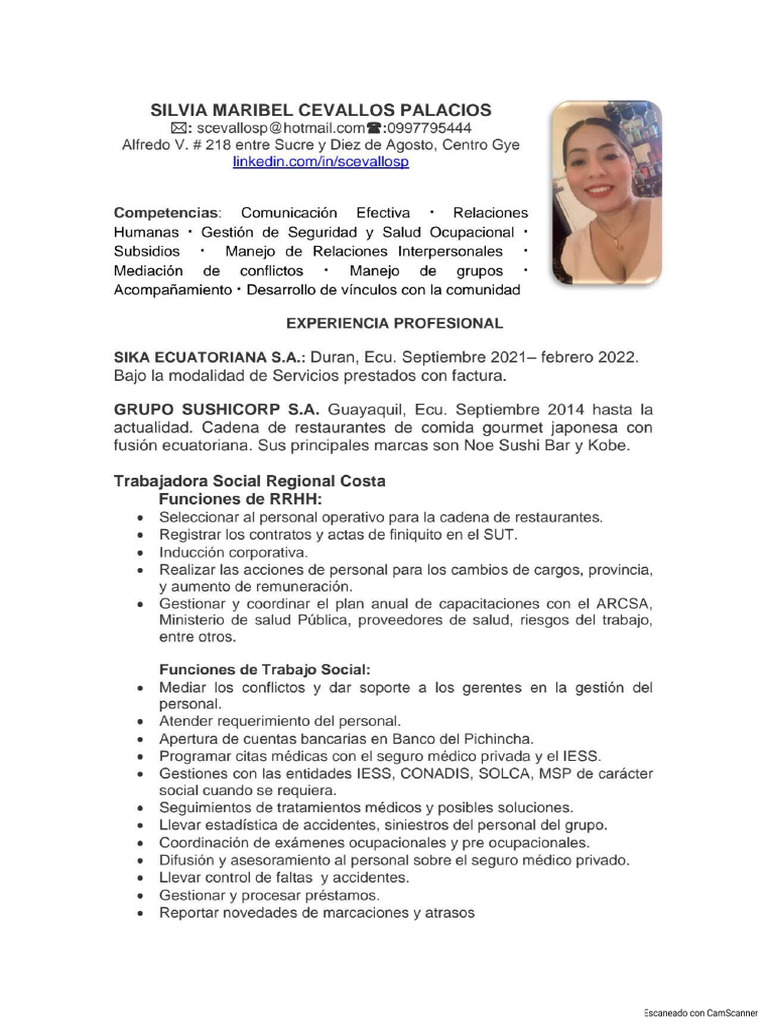 CV I Silvia Cevallos Palacios I 2022 Actual | PDF