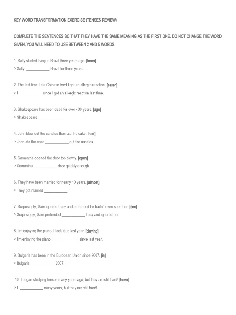 Key Word B2 Tenses | PDF