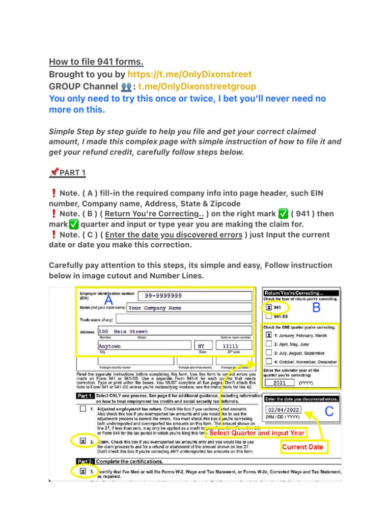 How To File 941 Forms. | PDF | Computing