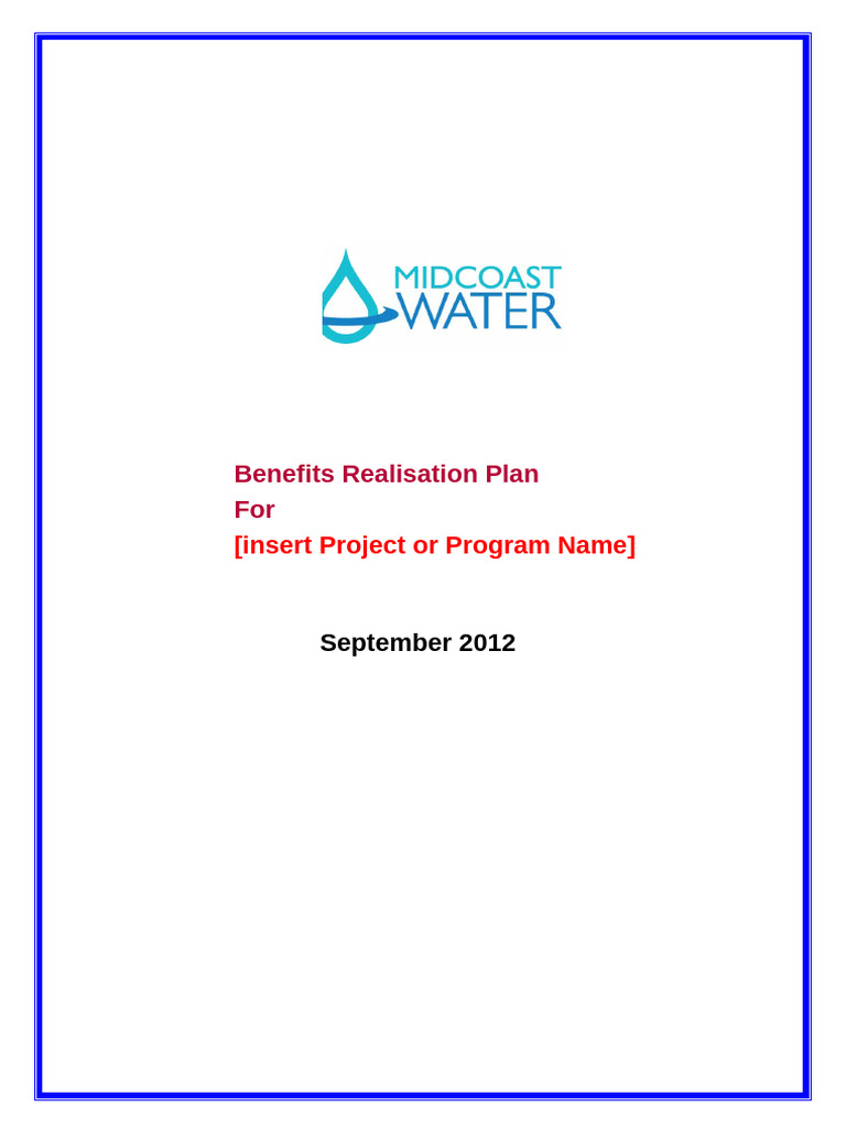 Benefits Realisation Plan Template | PDF | Project Management ...