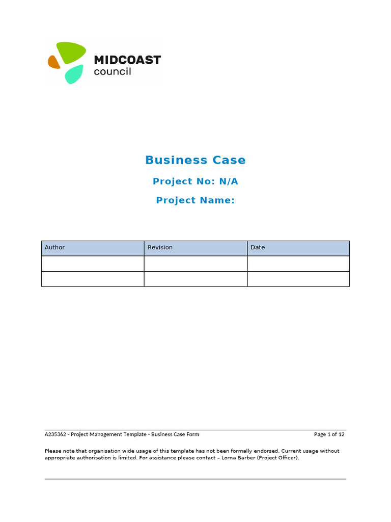 Project Management Template - Business Case | PDF | Project Management ...