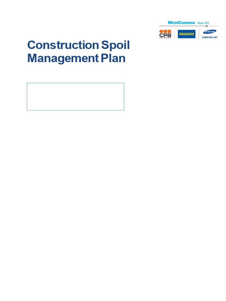 Construction Spoil Management Plan Rev08 - Redacted | PDF | Waste ...