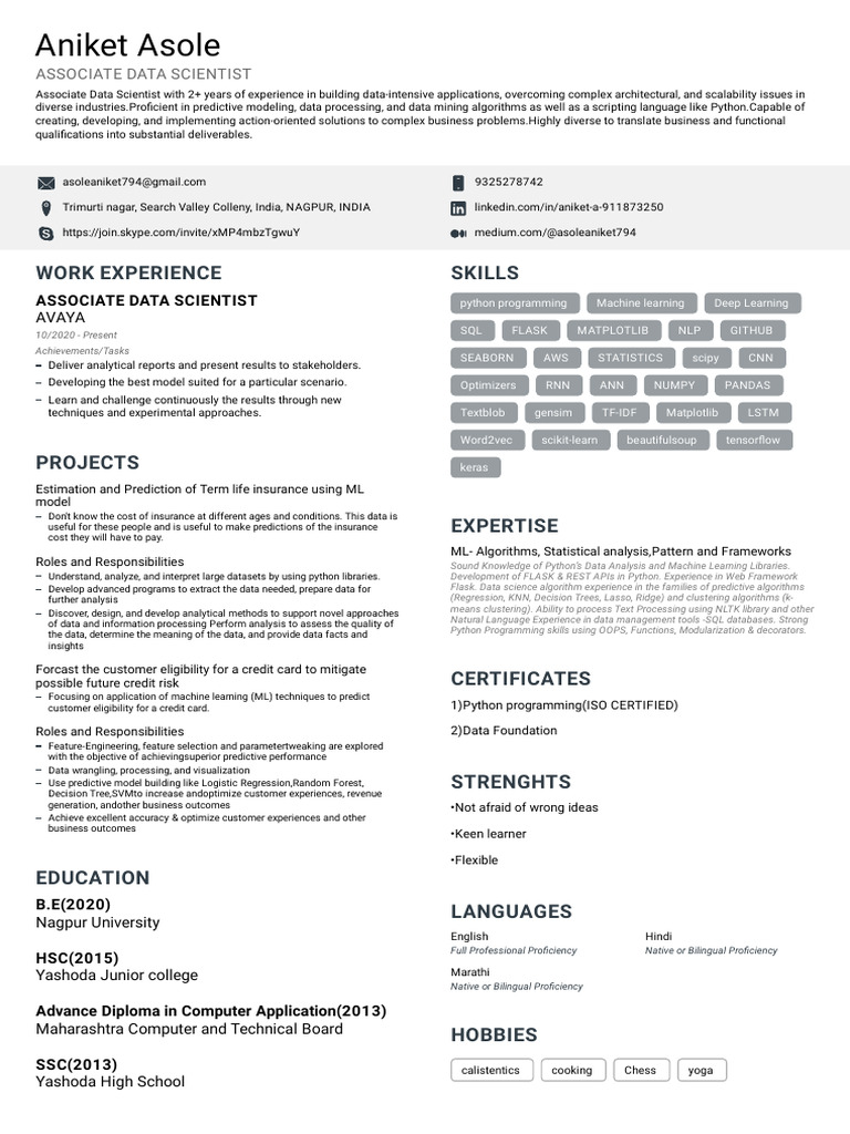 Aniket Asole - Senior Executive Analytics MMM - HR Central | PDF | Machine Learning | Data Science