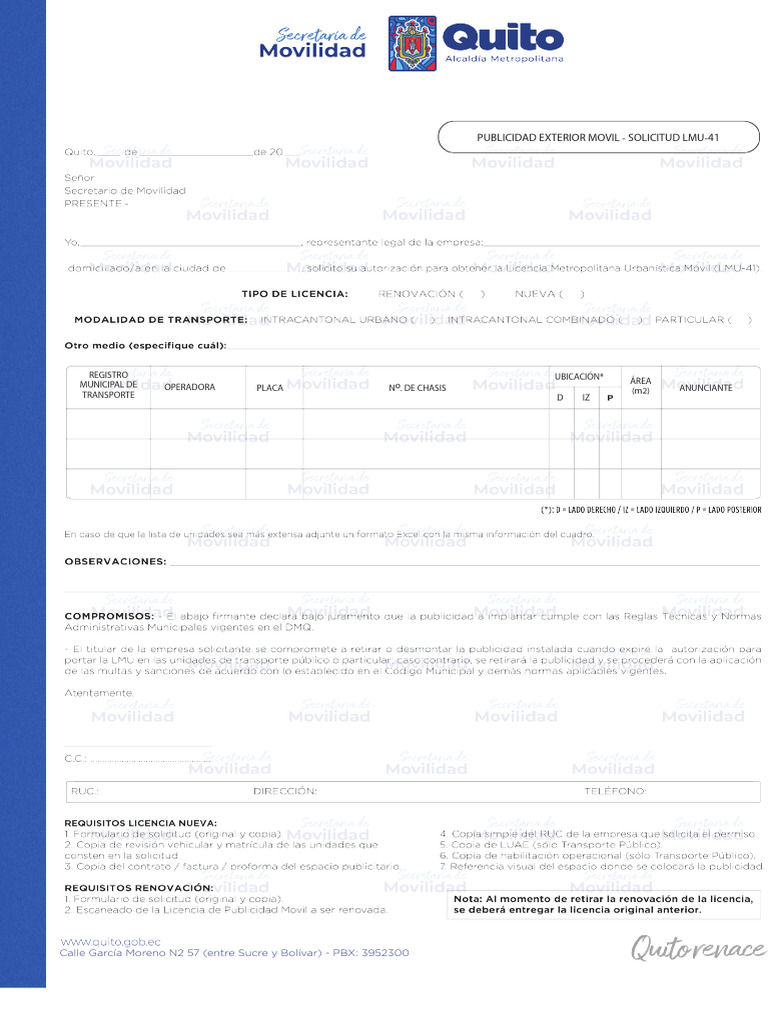 Solicitud LMU 41 | PDF