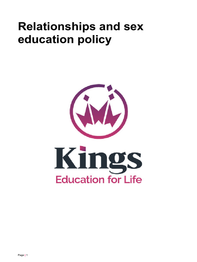 Kings Relations Sex Education Policy2022 | PDF | Sex Education | Safe Sex