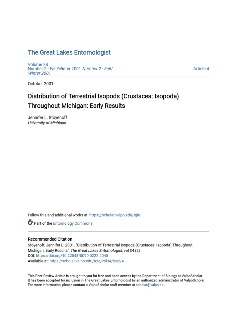 Distribution of Terrestrial Isopods (Crustacea - Isopoda) Througho ...
