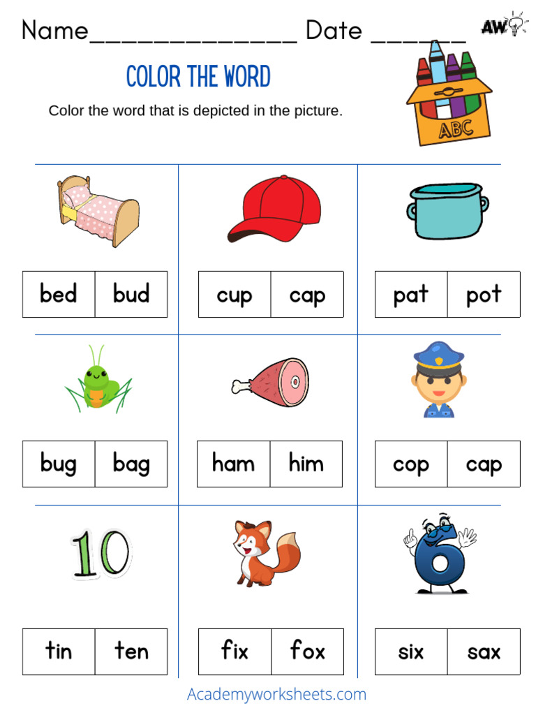 CVC Color The Word 1 | PDF
