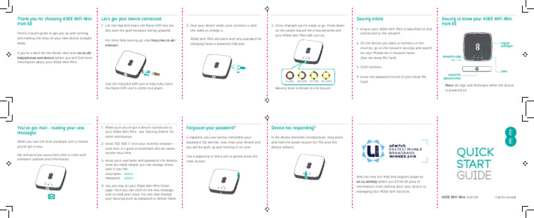 Ee40vb 4gee Wifi Mini - QG v1.7 | PDF | Wi Fi | Computer Engineering