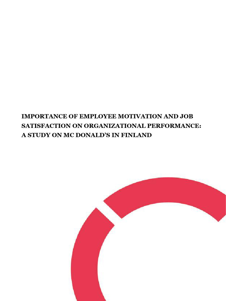 Employee Motivation Impact at McDonald's | PDF | Job Satisfaction ...