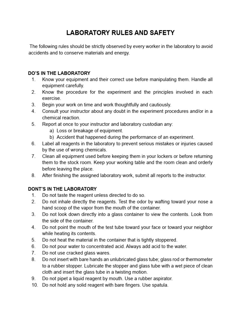 Laboratory Rules and Safety | PDF | Filtration | Water
