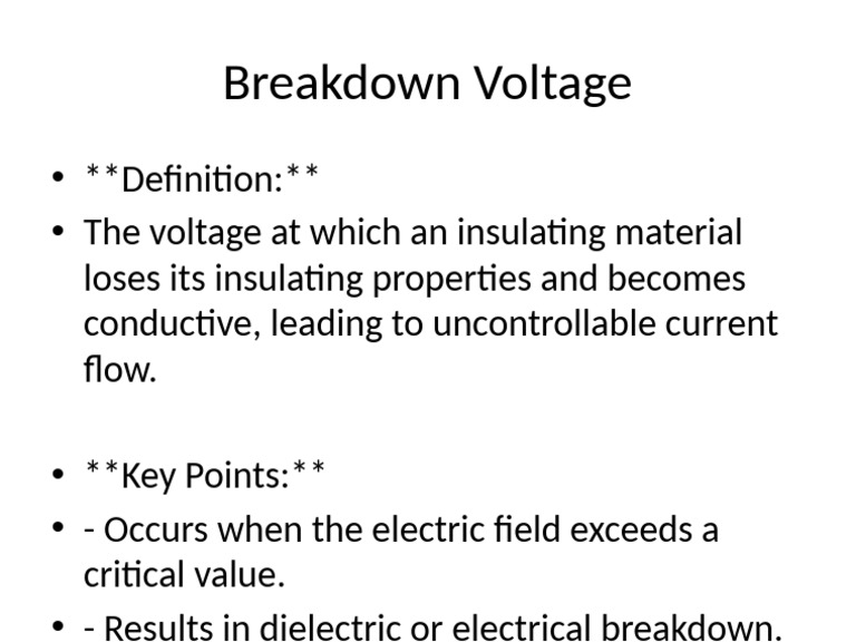 Breakdown Voltage Explained | PDF
