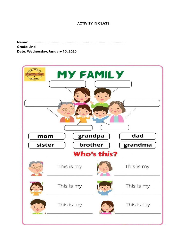 2nd Grade Class Activity & Homework | PDF