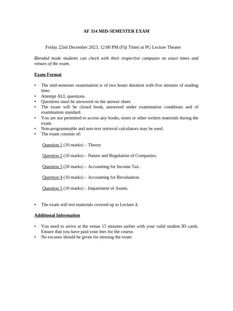 MST Format and Instructions | PDF