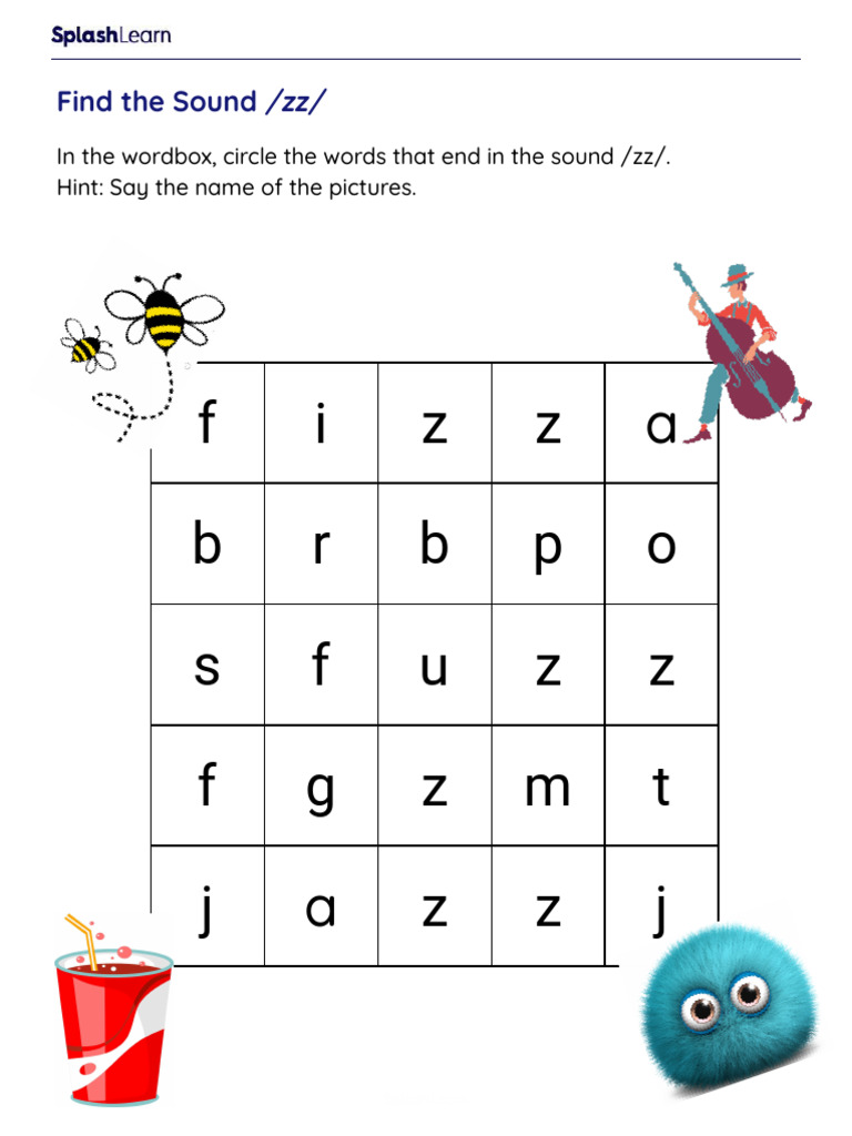 Find The - ZZ - Sound Worksheet | PDF