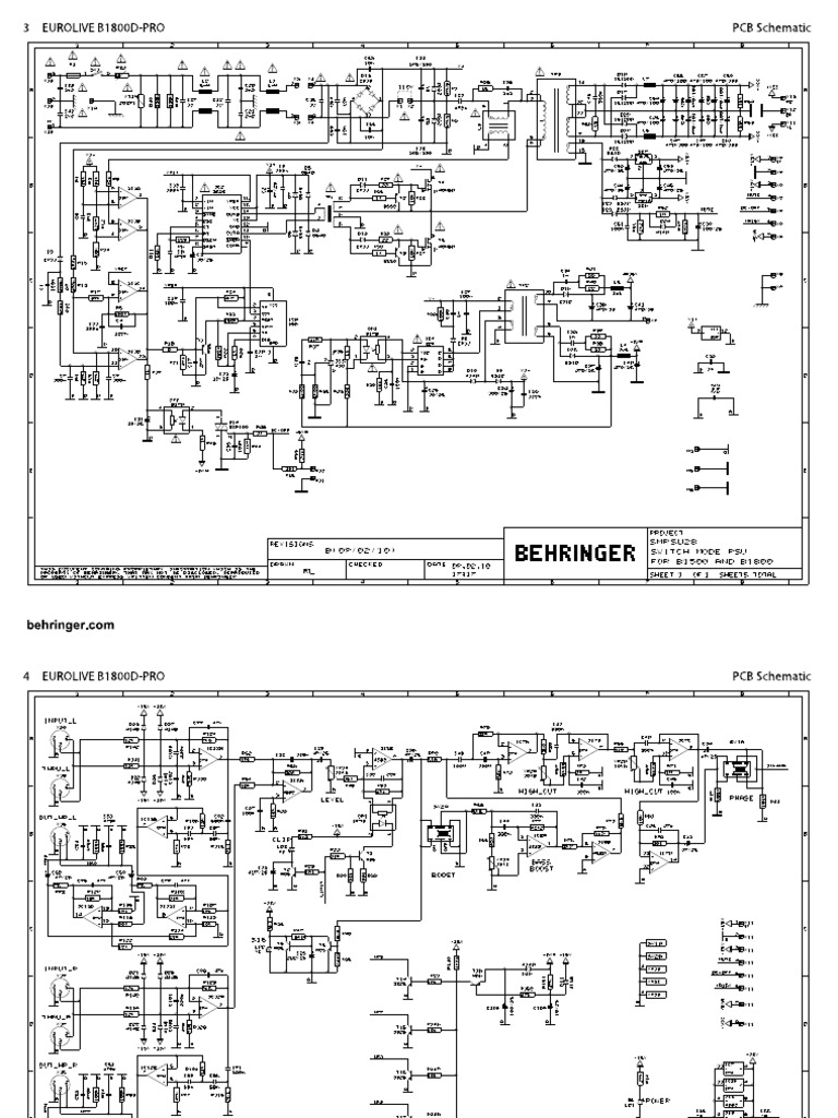 Behringer Eurolive b1800d-Pro Schematic | PDF