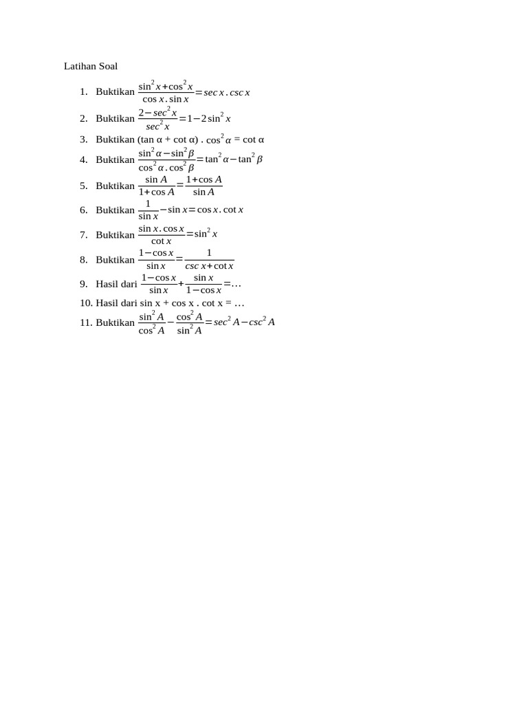 Latihan SoaL Trigono | PDF