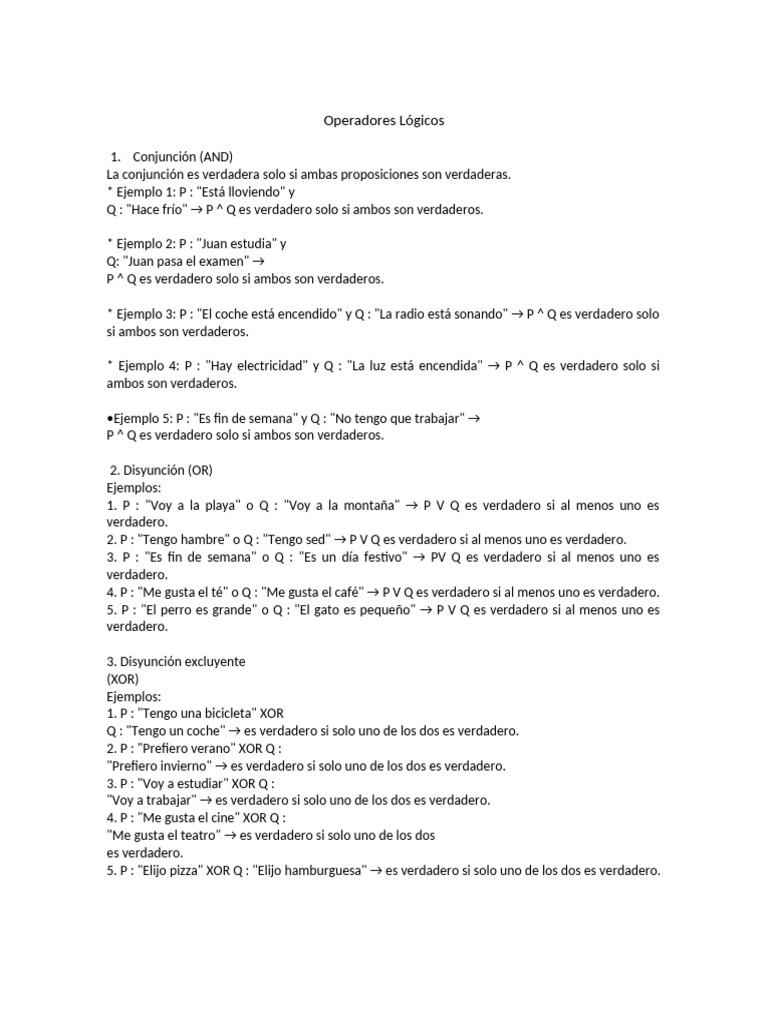 Operadores Lógicos | PDF | Metalogica | Álgebra de Boole