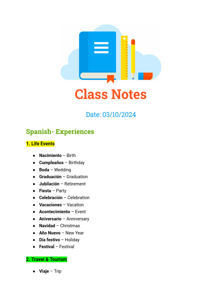 Spanish Vocabulary for Life Events | PDF | Organized Events | Traditions