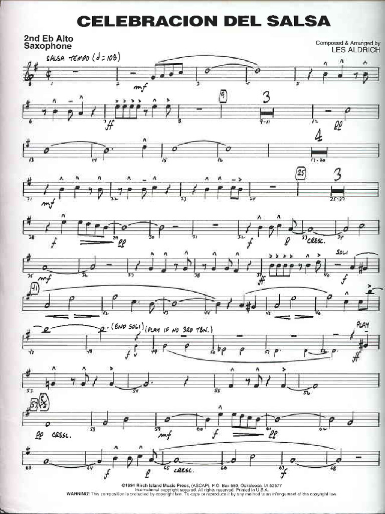 Celebracion Del Salsa - Alto Sax 2 | PDF