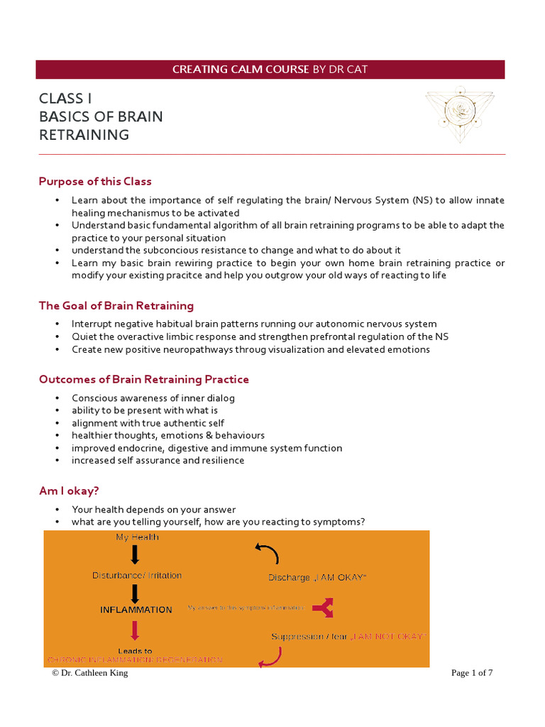 Creating Calm: Brain Retraining Basics | PDF | Emotions | Stress (Biology)