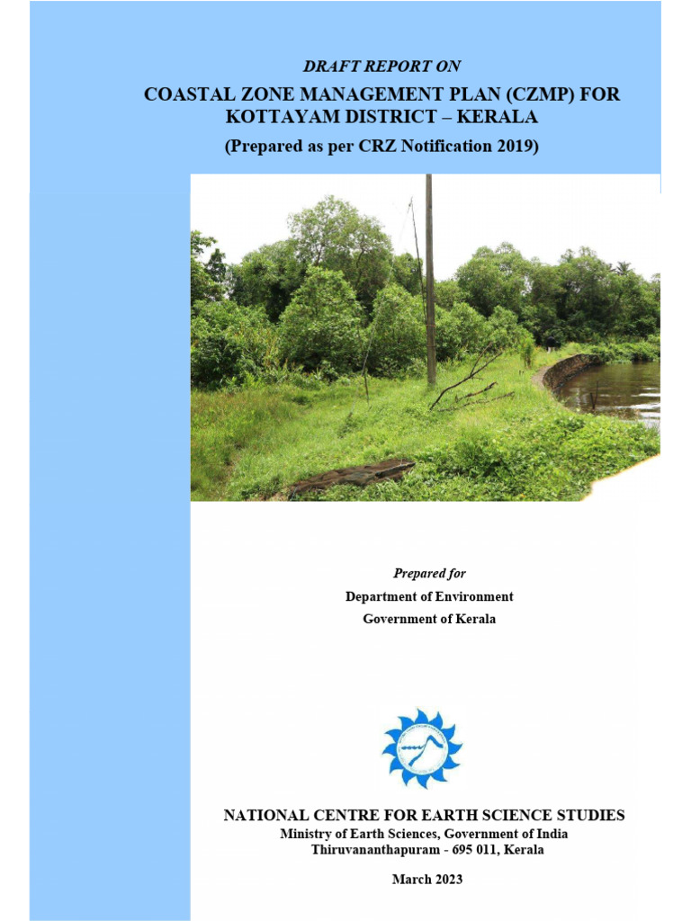 CZMP Report - KOTTAYAM Report | PDF | Coast | Wetland