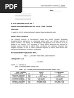 Niosh Lifting Equation English and Metric | PDF