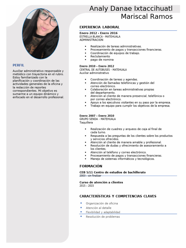 Experiencia de Analy Danae Ixtaccihuatl | PDF | Servicio al Cliente ...
