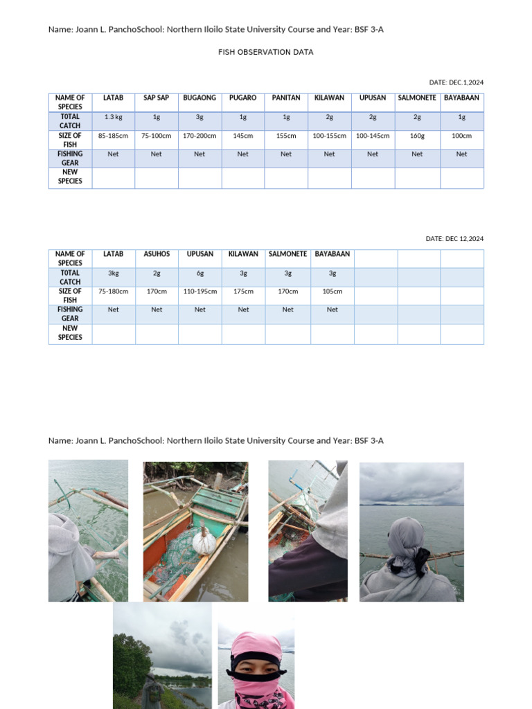 Fish Observation Data Date-1 | PDF