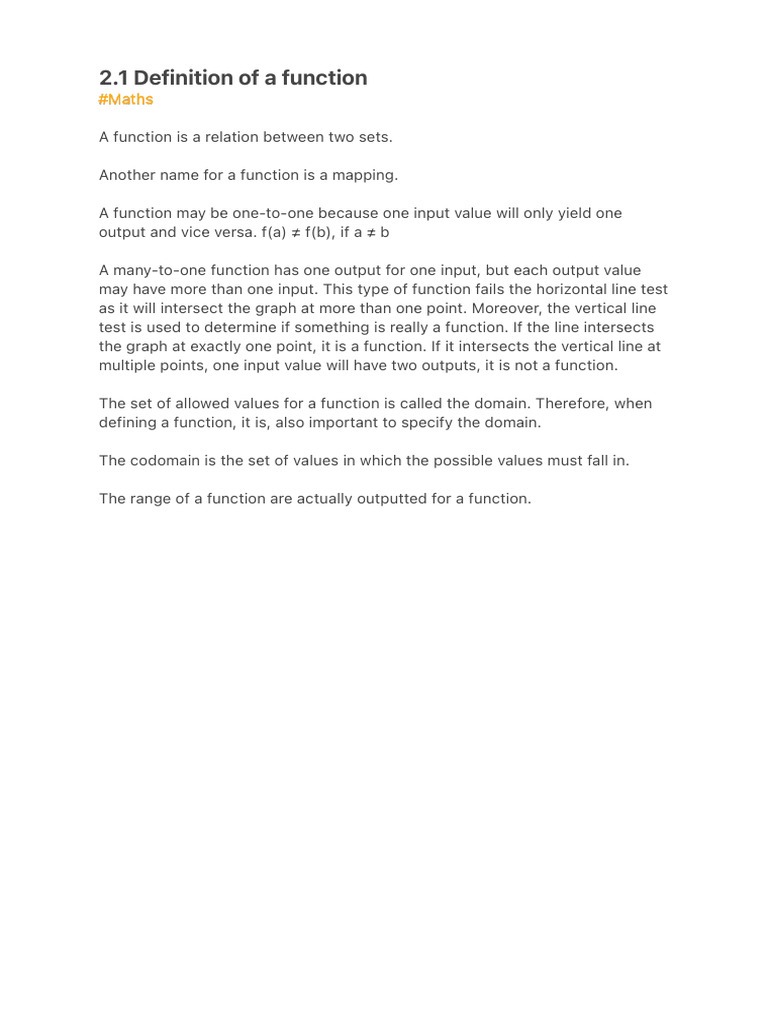 2.1 Definition of A Function | PDF