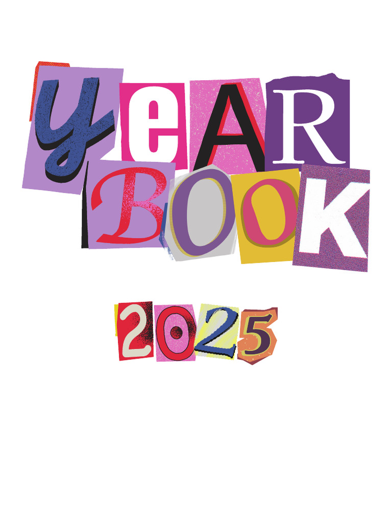 Black Purple Yellow Modern Cutout Yearbook Cover | PDF