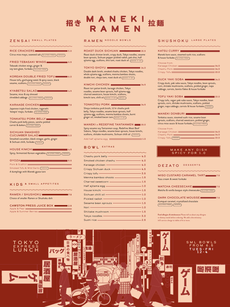 Maneki Ramen menu-AUG24-WEB | PDF | Ramen | Tofu
