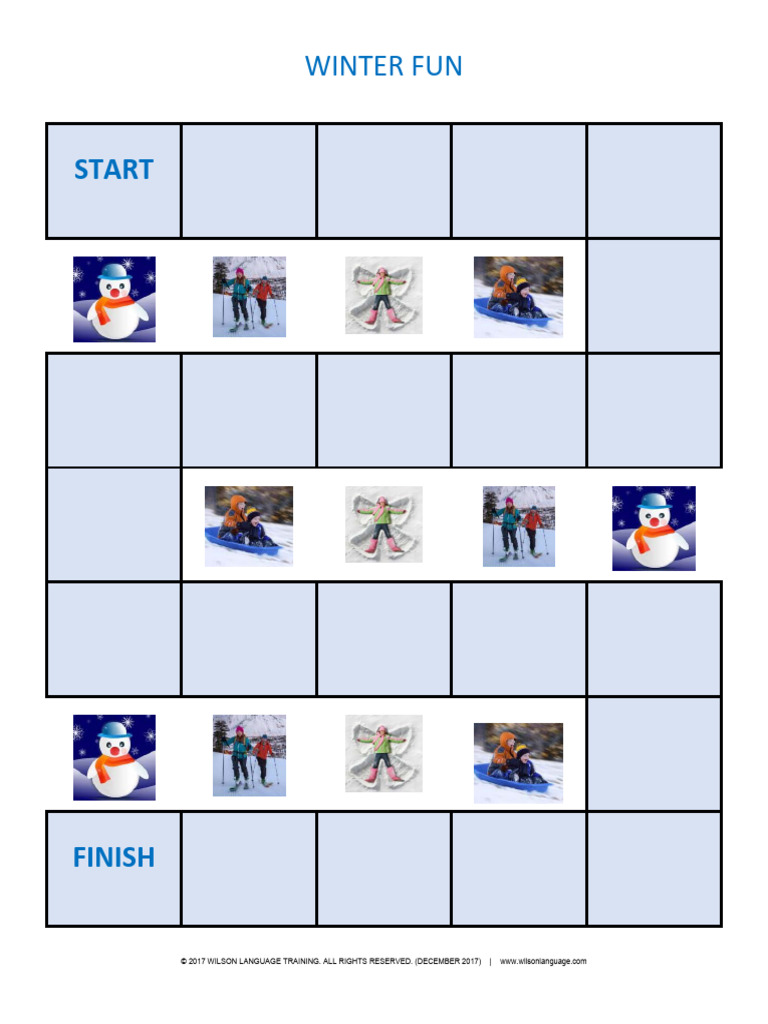 Winter Fun Game Board | PDF