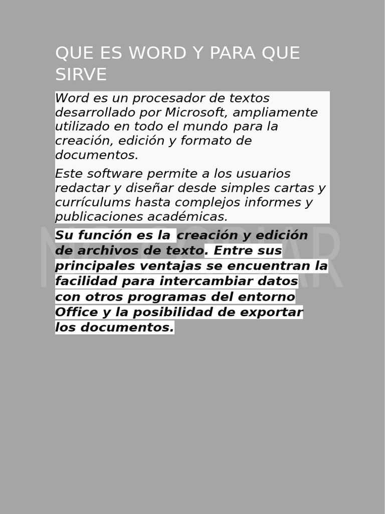 Que Es Word y para Que Sirve | PDF