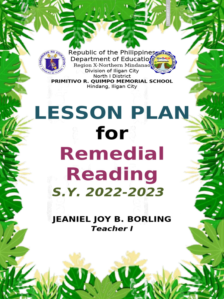 Cover Lesson Plan Remedial | PDF
