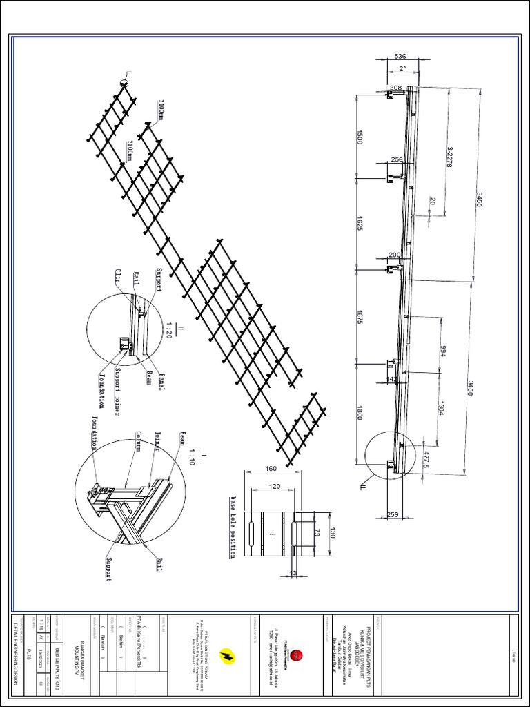 Detail Desain Pemasangan PLTS | PDF