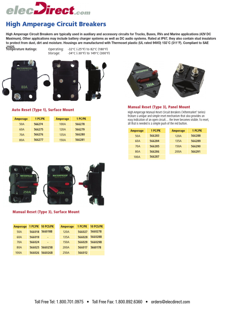 High Amperage Circuit Breakers Overview | PDF | Fuse (Electrical ...