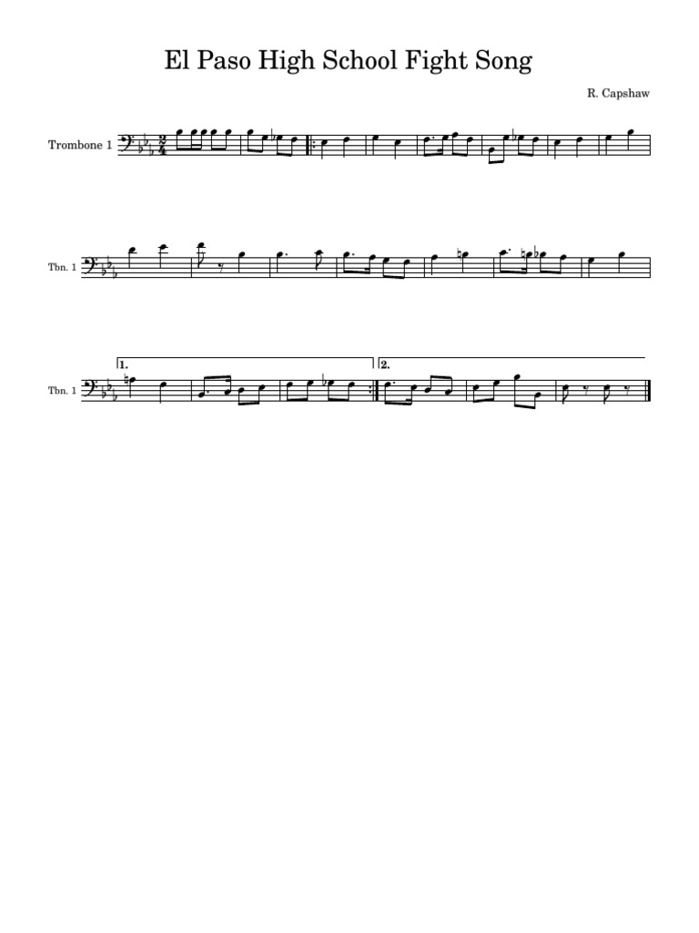 EPHS Fight Song - Trombone 1 | PDF