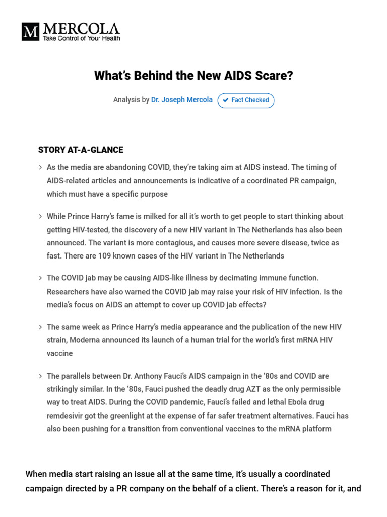 Aids Scare PDF | PDF | Hiv/Aids | Hiv